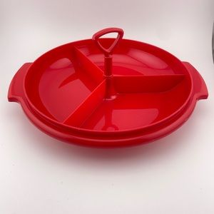 Tupperware | Kitchen | Vintage Red Suzette Relish Tray With Handle And ...